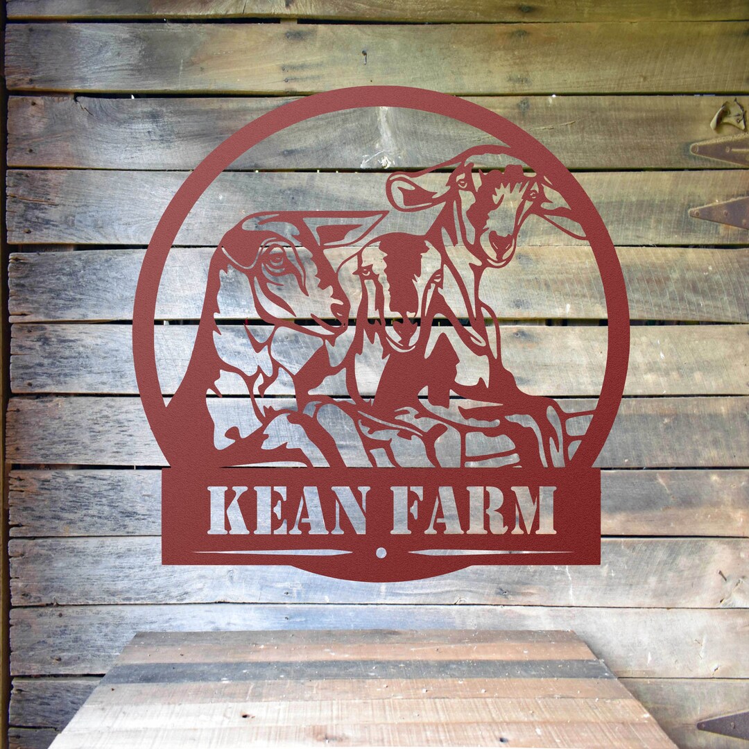 Custom Goat Farm Welcome Sign ~ Metal Porch Sign | Metal Gate Sign ...
