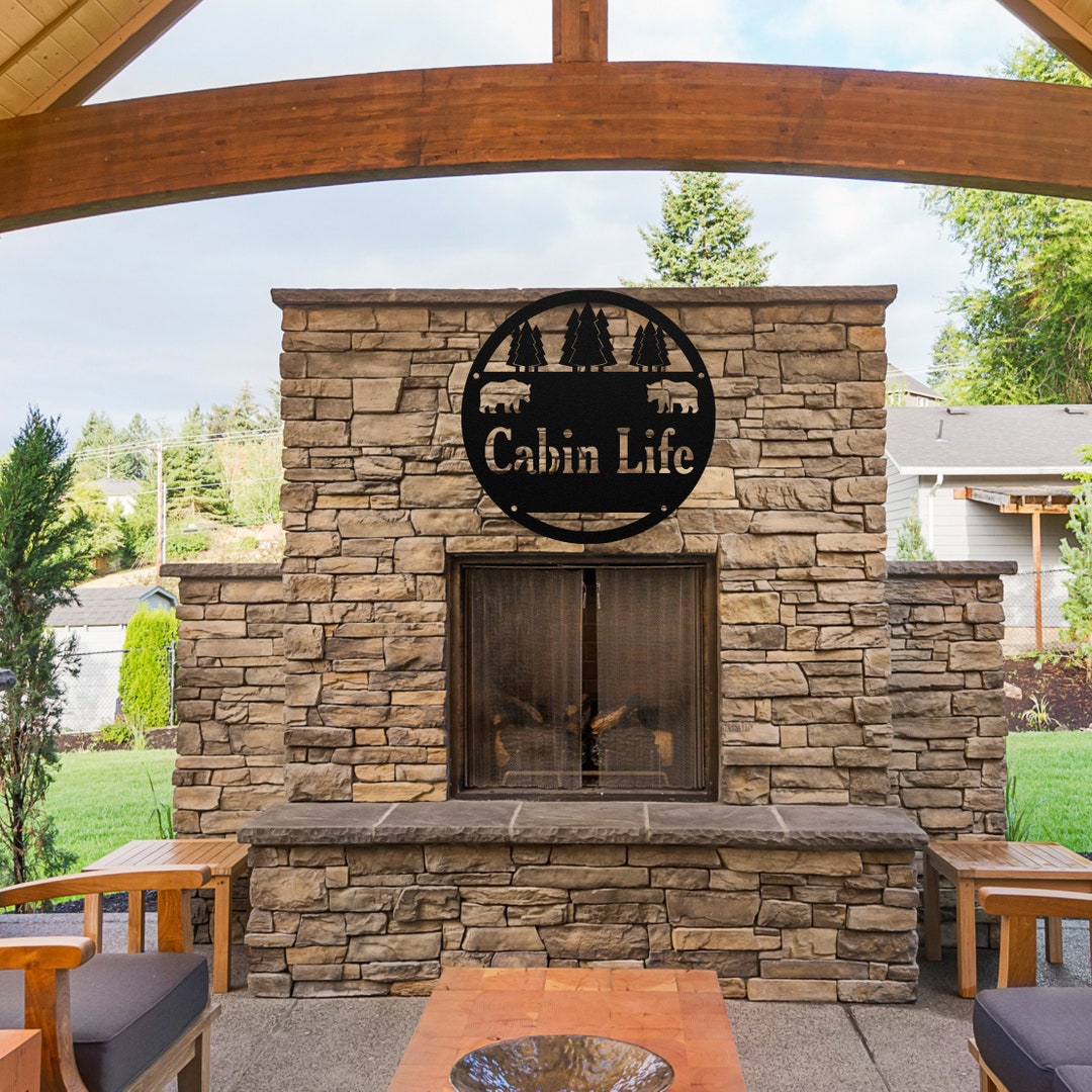 Cabin Life Sign ~ Metal Porch Sign | Outdoor Sign | Front Door Sign ...