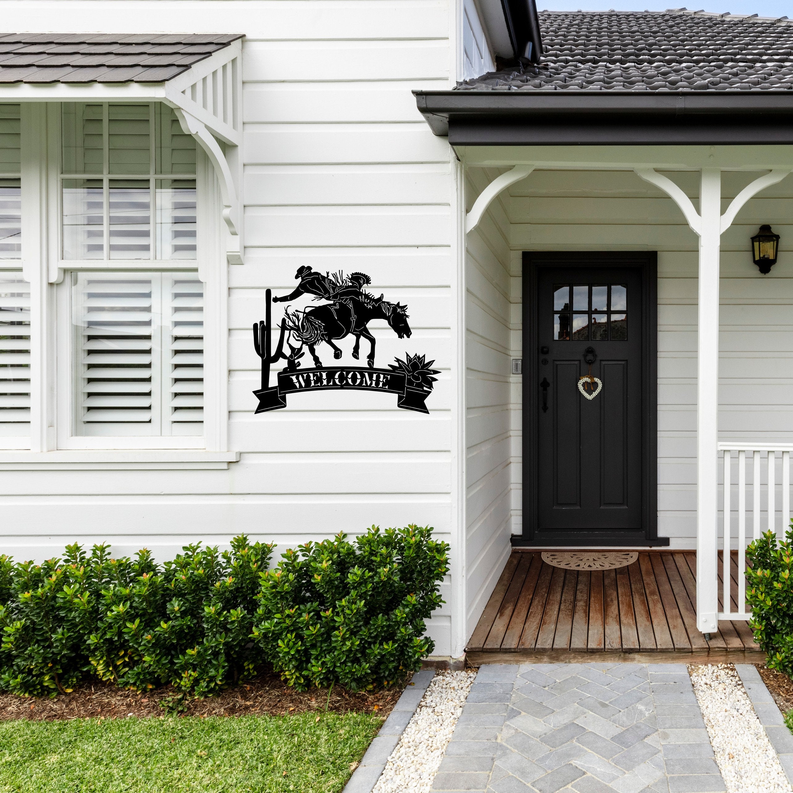 Welcome Cowboy Sign ~ Metal Porch Sign | Metal Gate Sign | Farm ...