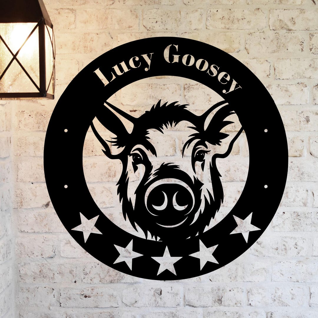 Personalized Kune Kune Pig Farm Sign ~ Metal Porch Sign | Metal Gate ...