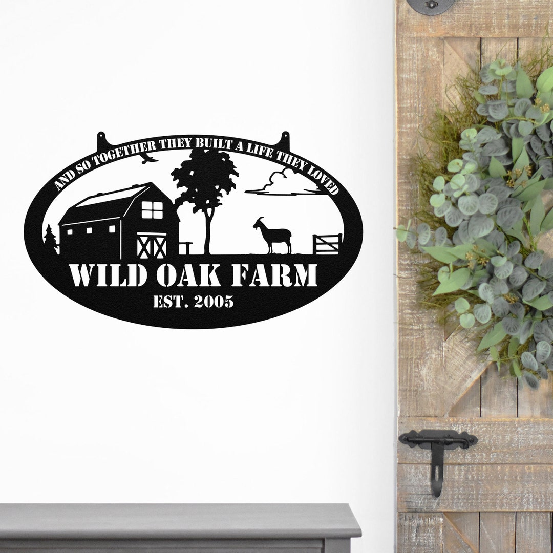 Personalized Goat Farm Welcome Sign ~ Metal Porch Sign | Metal Gate ...