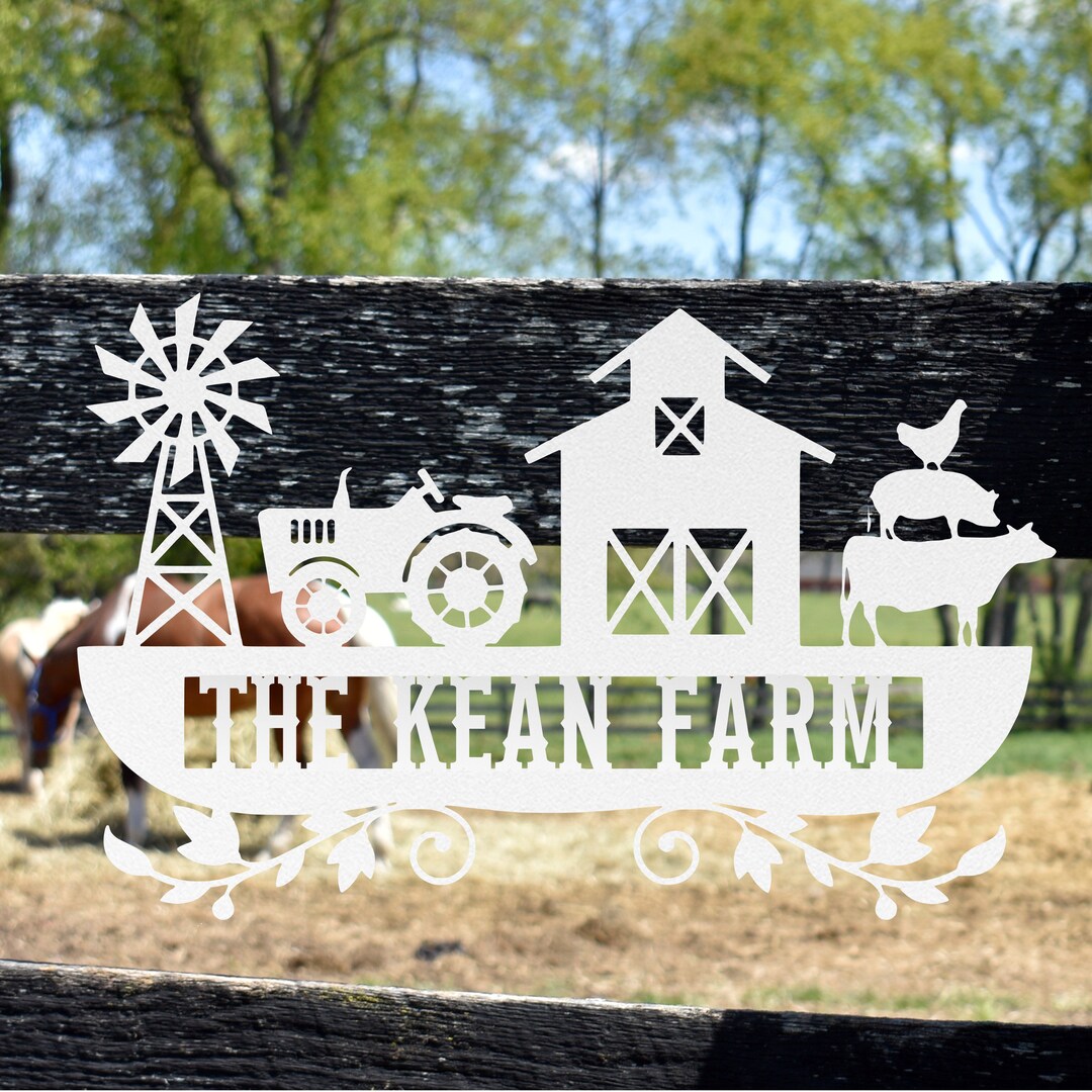 Farm Monogram Gate Sign ~ Metal Porch Sign | Metal Gate Sign | Farm ...