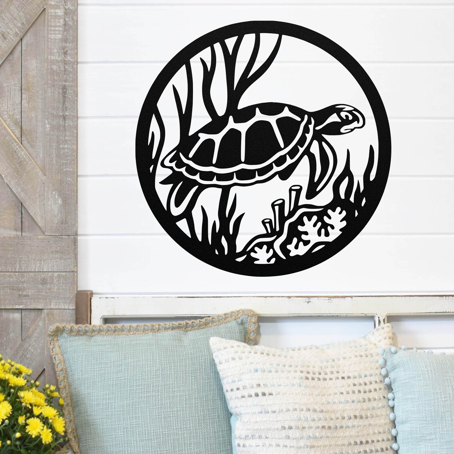 Turtle Round Sign ~ Metal Porch Sign - Outdoor Sign - Front Door Sign ...