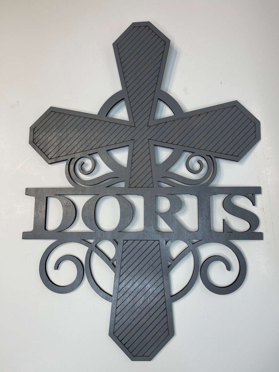 Personalized Wood Cross Sign, Custom Wooden Cross, Personalized Split ...