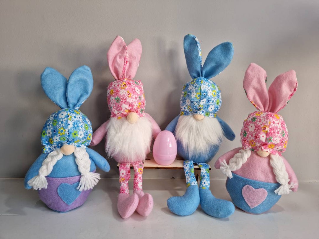 Lightweight Floral Easter Bunny Rabbit Gnome Gonk Cute Spring Stuffed ...