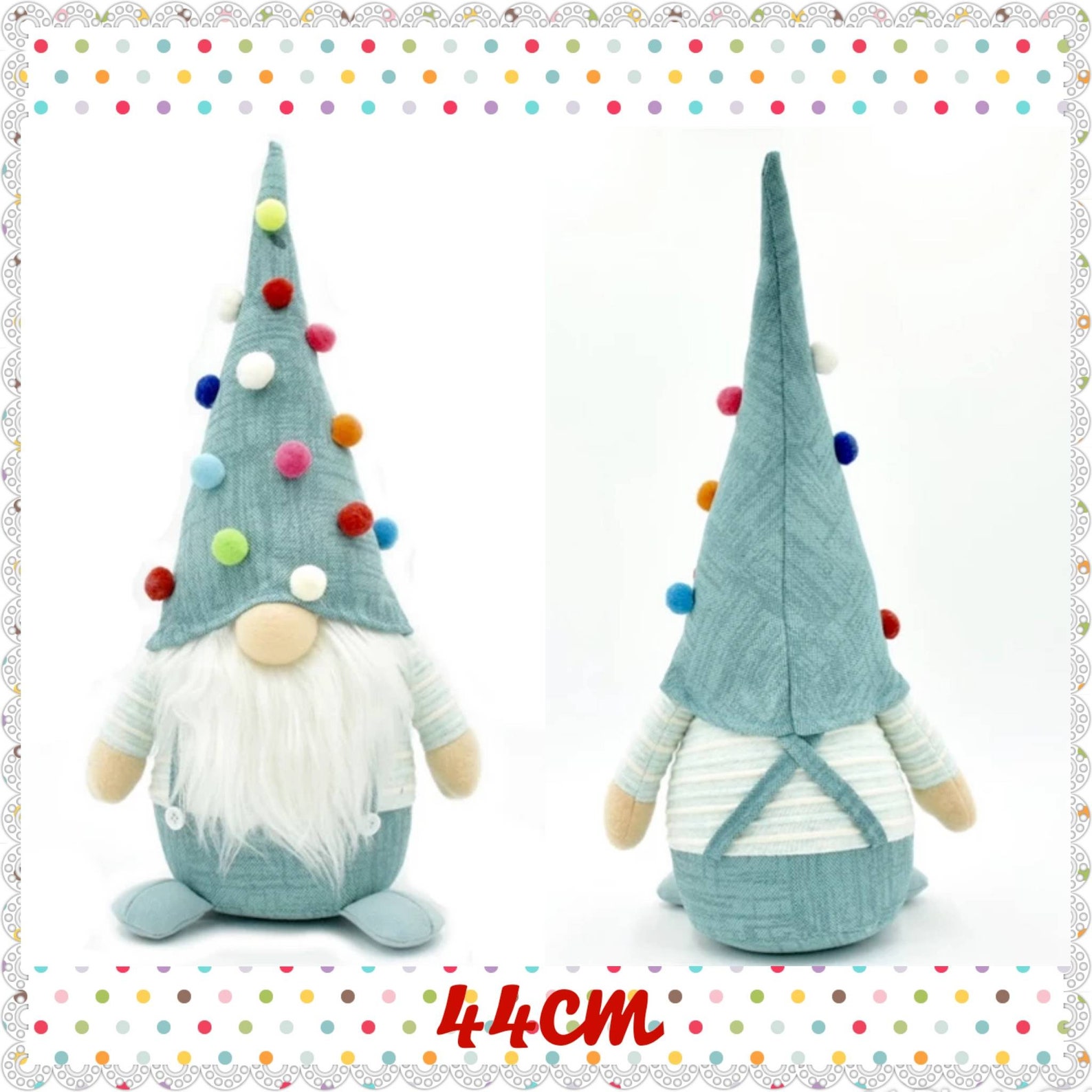 Dotty Blue Spring Gnome Gonk Gift Idea Birthday Mothers Day New Home ...