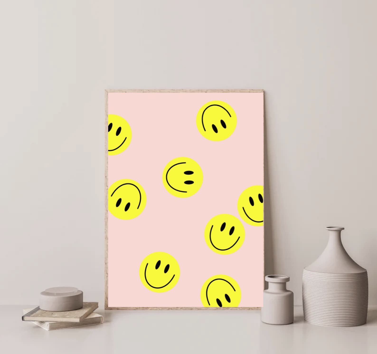 Poster Flying Smiley soft Drucke Kunst Emoji Gelb - Etsy.de