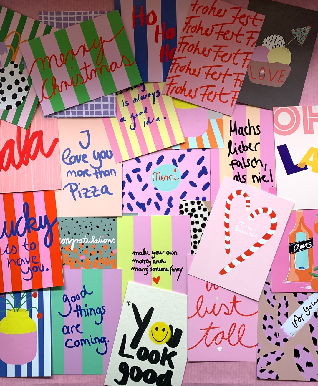 24 Colorful Postcards* | Personalized Cards - Etsy