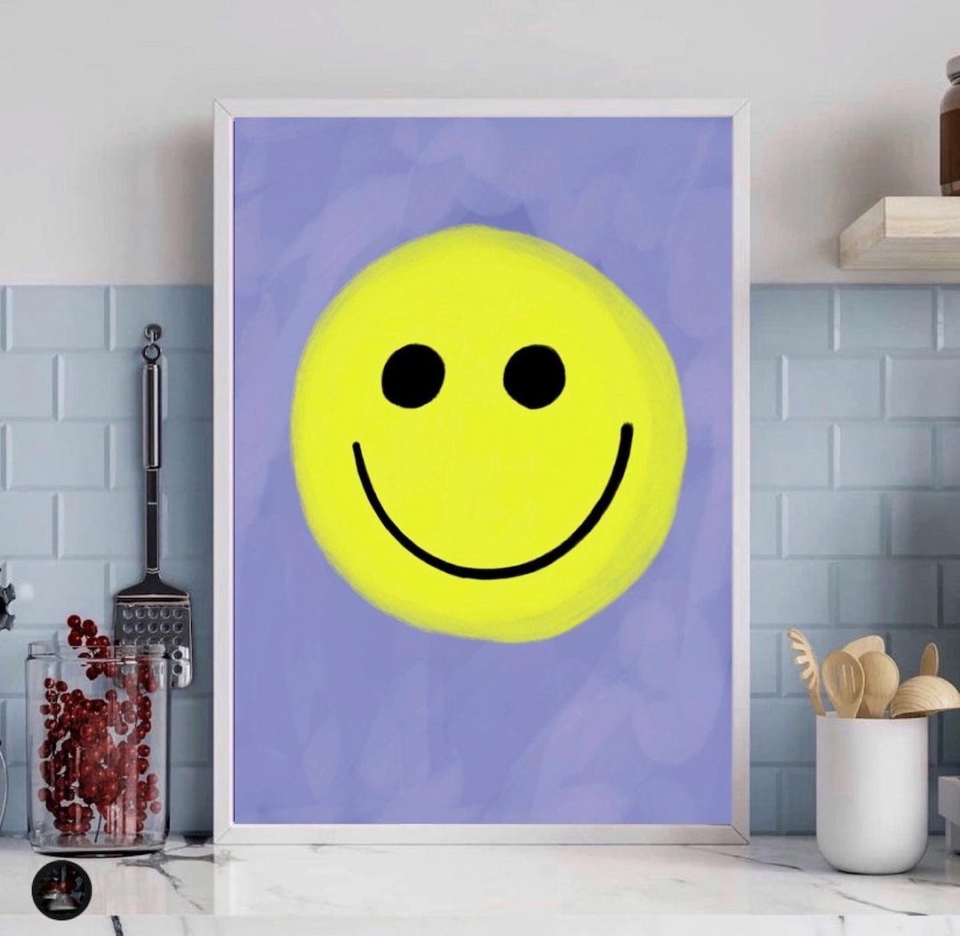 Poster „ smiley smile | Drucke | Kunst | Gelb | Lila | lachen |smiley ...