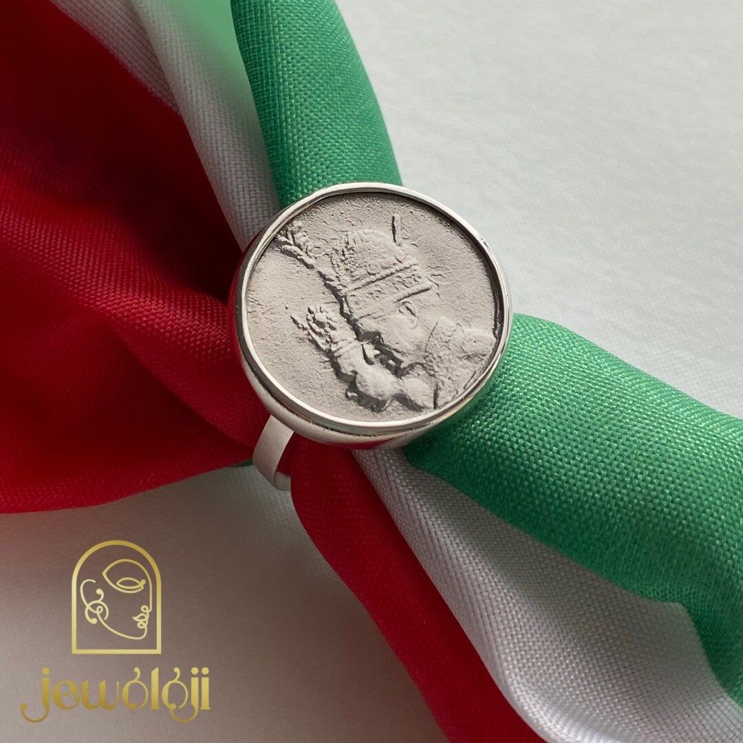 Pahlavi Coin Ring, 925 Silver, Persian Jewelry, Persian Ring, Gift for ...