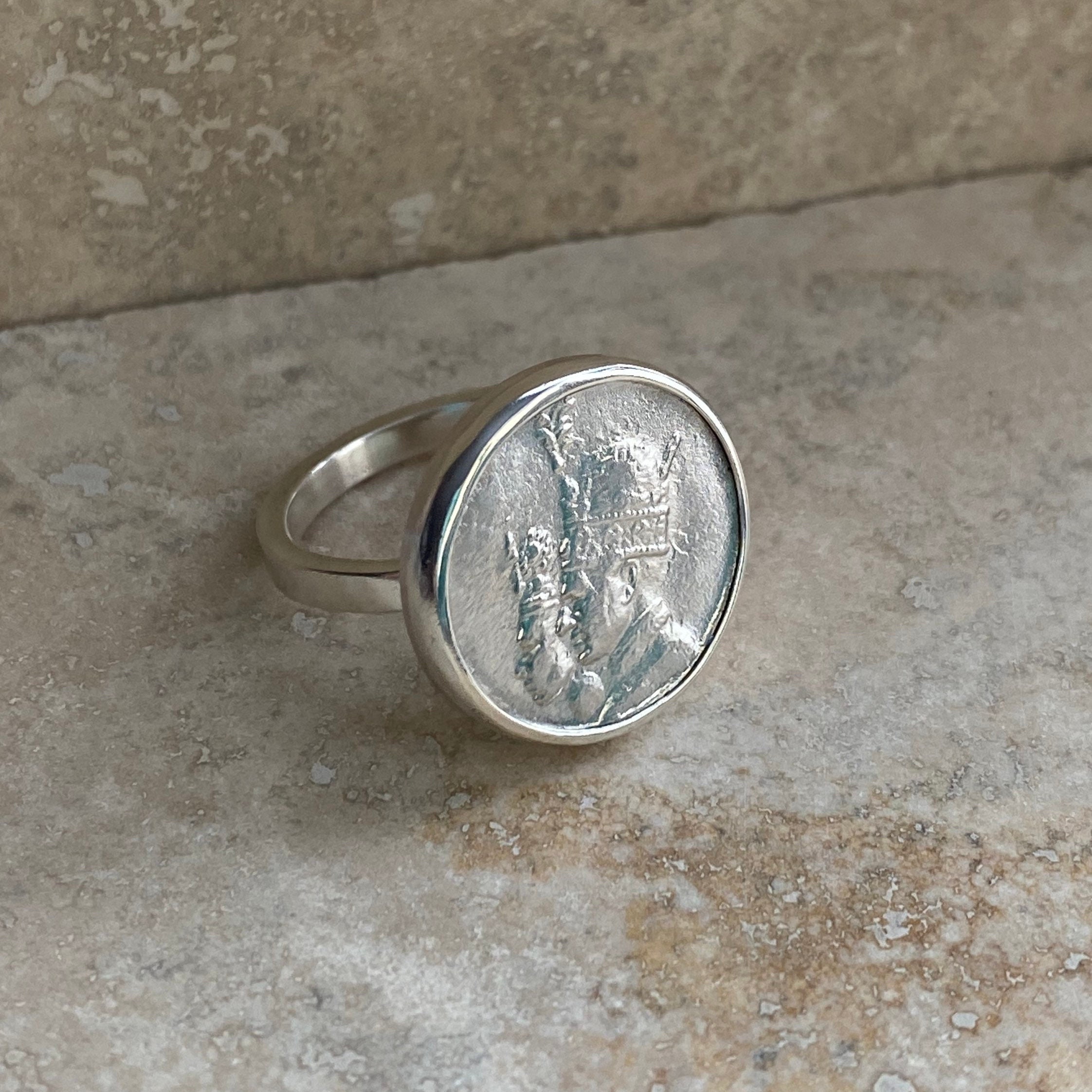 Pahlavi Coin Ring, 925 Silver, Persian Jewelry, Persian Ring, Gift for ...