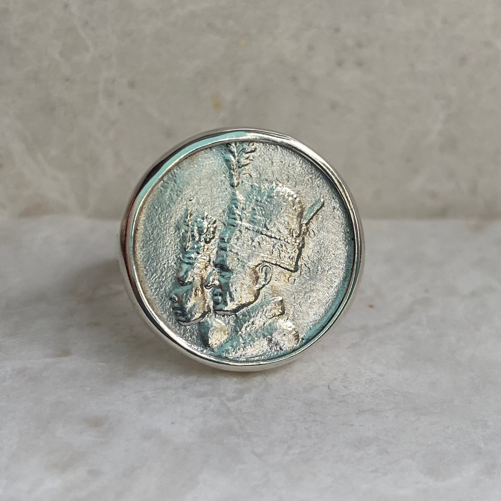 Pahlavi Coin Ring, 925 Silver, Persian Jewelry, Persian Ring, Gift for ...