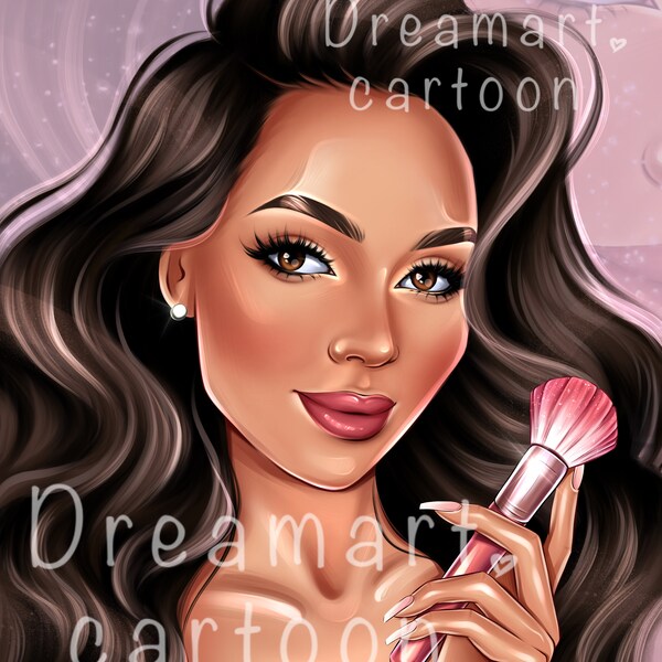 Makeup Artist Logo Design Cartoon - Etsy
