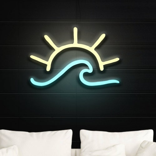 Neon Sign Tropical Leaves - Etsy