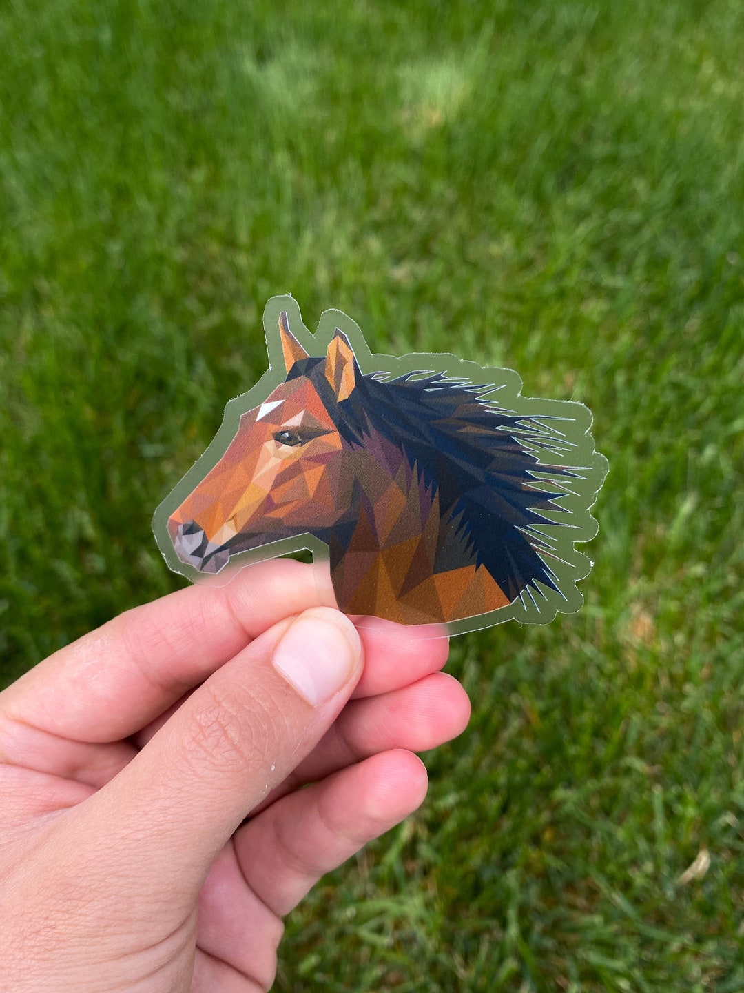Horse Sticker Animal Brown Chestnut | Geometric | Waterbottle Laptop ...