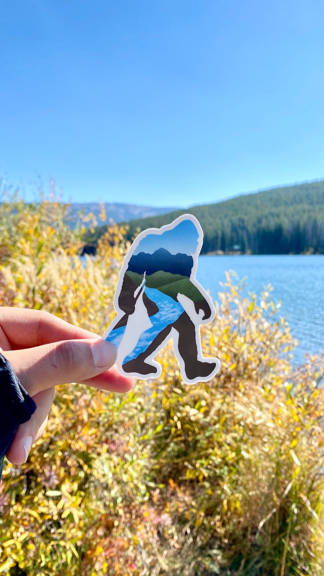 Bigfoot Sasquatch Sticker | Mountain Raft River Paddle Canoe ...