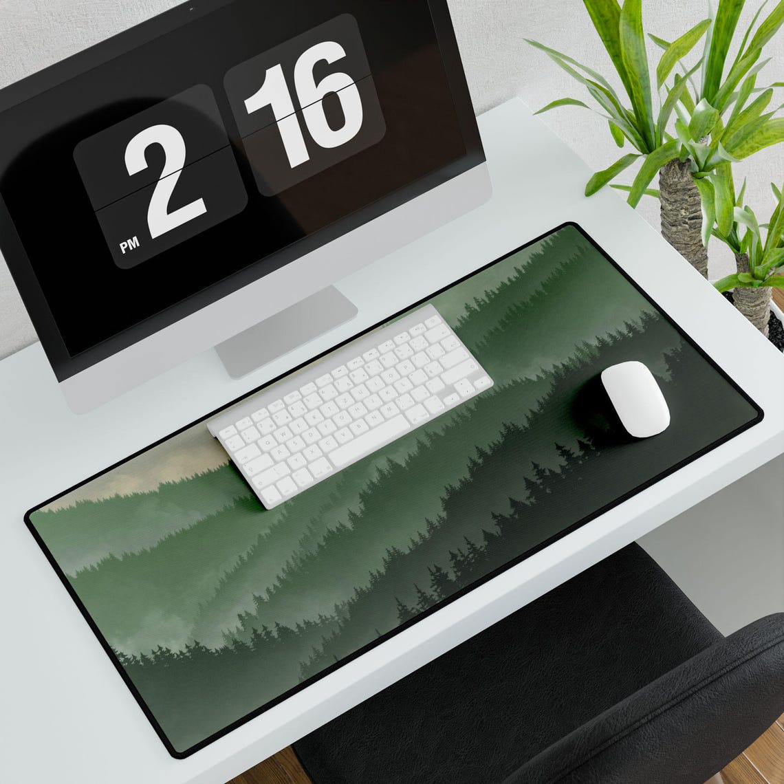 Mountain Forest Desk Mat, Nature Desk Pad, Woodland Office Accessory ...
