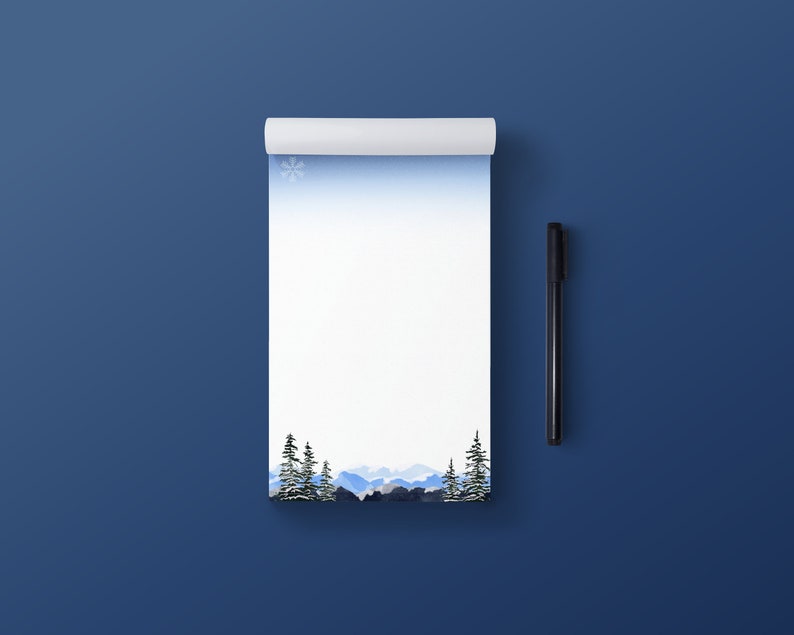Winter Mountain Notepad | Nature Stationery, Letter Writing (10, 25, 50 ...
