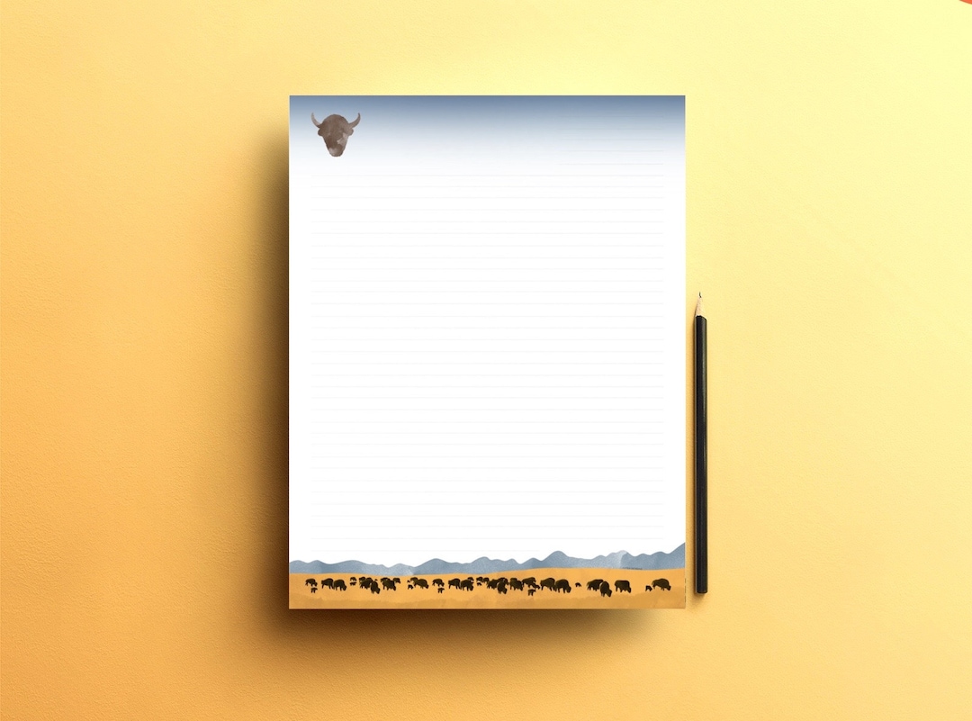 Bison Buffalo Notepad Paper Sheets Stationery | 50 Sheets | Letter ...