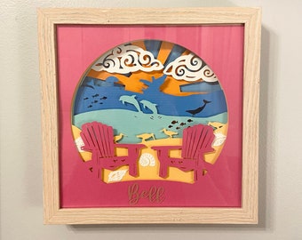 Beach Scene 3d Shadow Box - Etsy