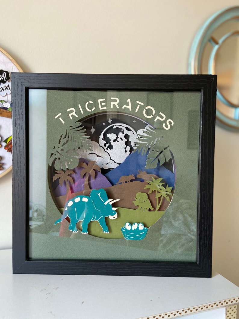 Triceratops Shadow Box - Etsy