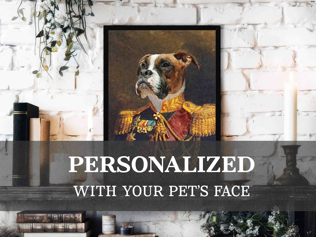 Dog Portraits Personalized - Custom Vintage Portrait of Your Pet in ...