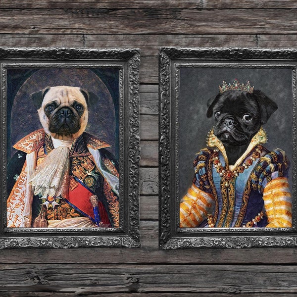 Vintage Pug Art - Etsy