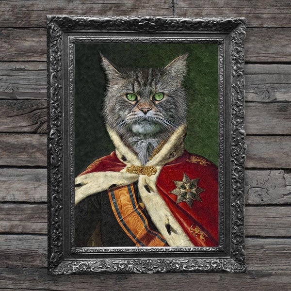 Regal Cat Painting - Etsy