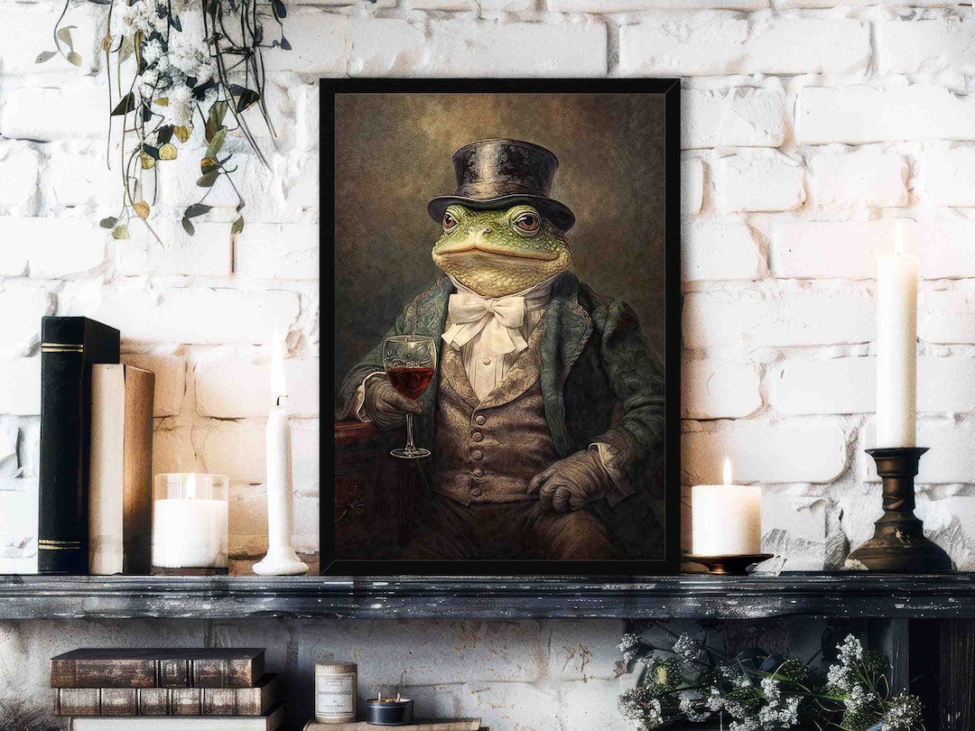 Toad Gentleman Wall Art Print // Vintage Painting Style Portrait of ...