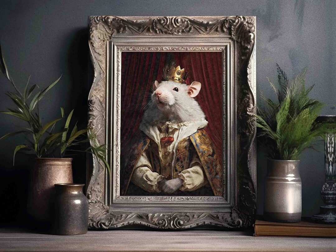 Rat King Wall Art Print // Cute Royal Lord of the Rats & Mice in a ...