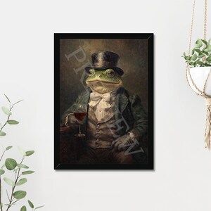 Toad Gentleman Wall Art Print // Vintage Painting Style Portrait of ...