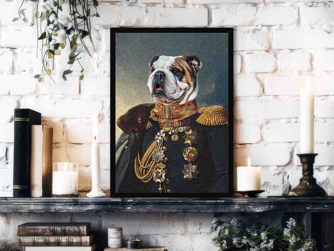 Bulldog Art Print - Vintage Historical Painting Style Portrait of ...