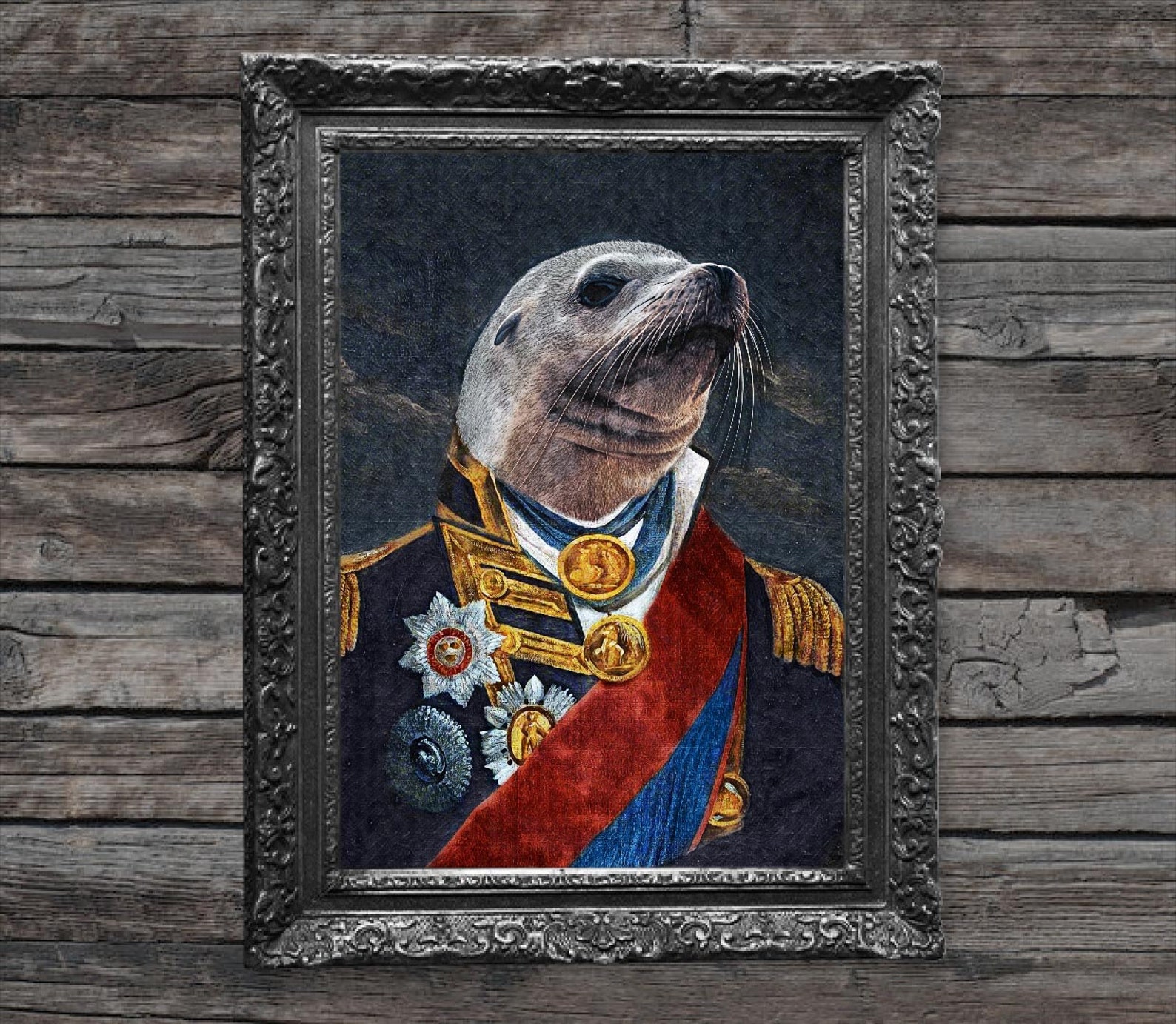 Navy Seal Wall Art Print // Vintage Rennisance Painting Style - Etsy