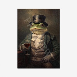Toad Gentleman Wall Art Print // Vintage Painting Style Portrait of ...