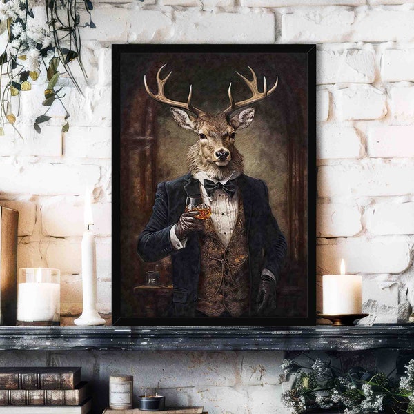 Victorian Stag Poster - Etsy