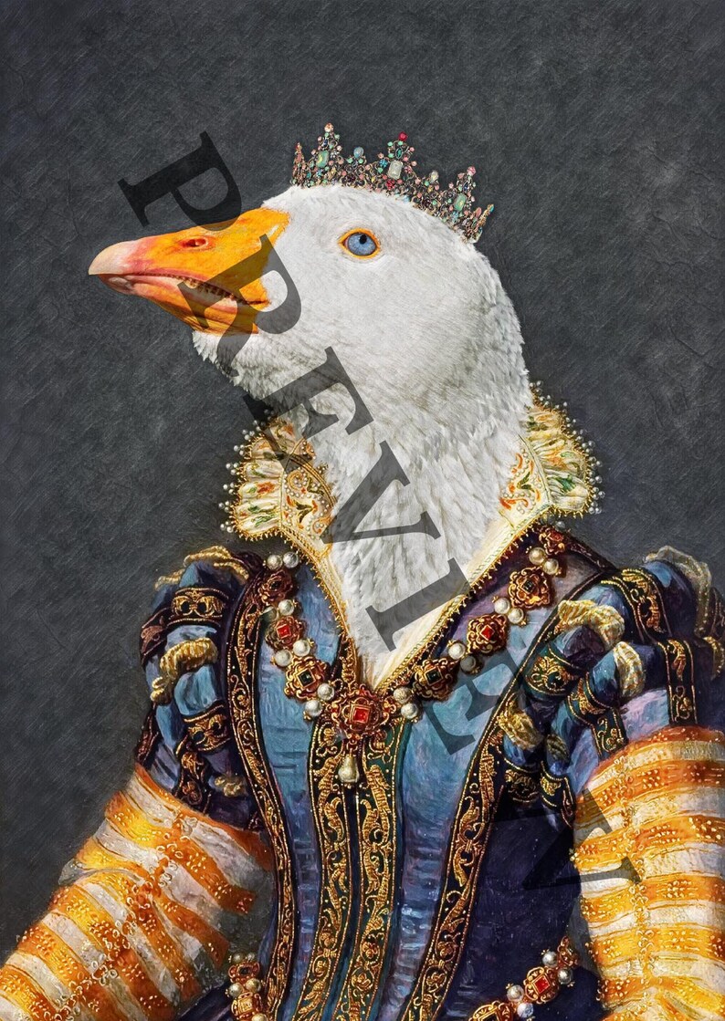 Goose Wall Art Set Vintage Painting Style Portraits of Male - Etsy