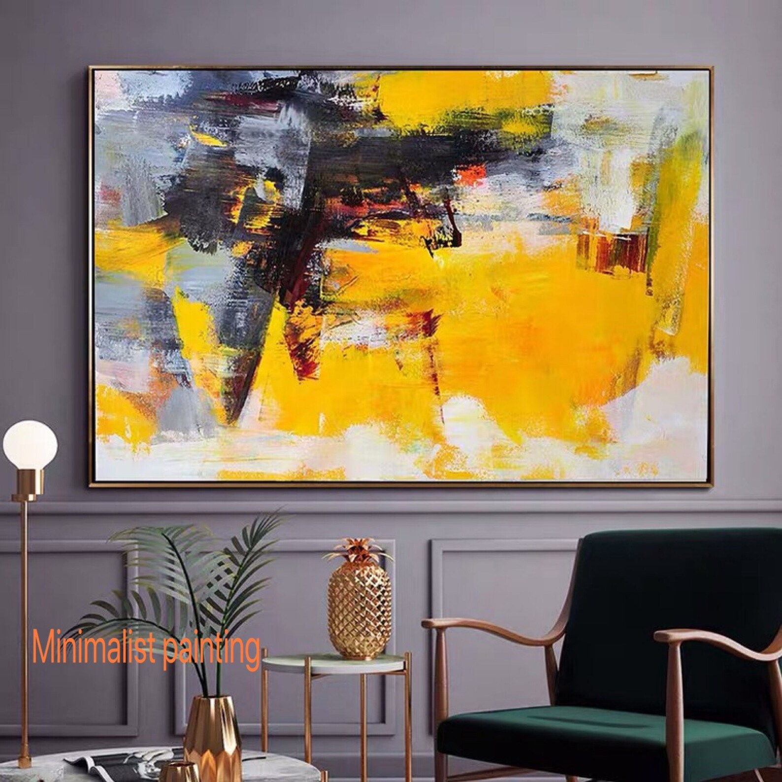 Abstract Art Large Original Yellow Abstract Painting - Etsy