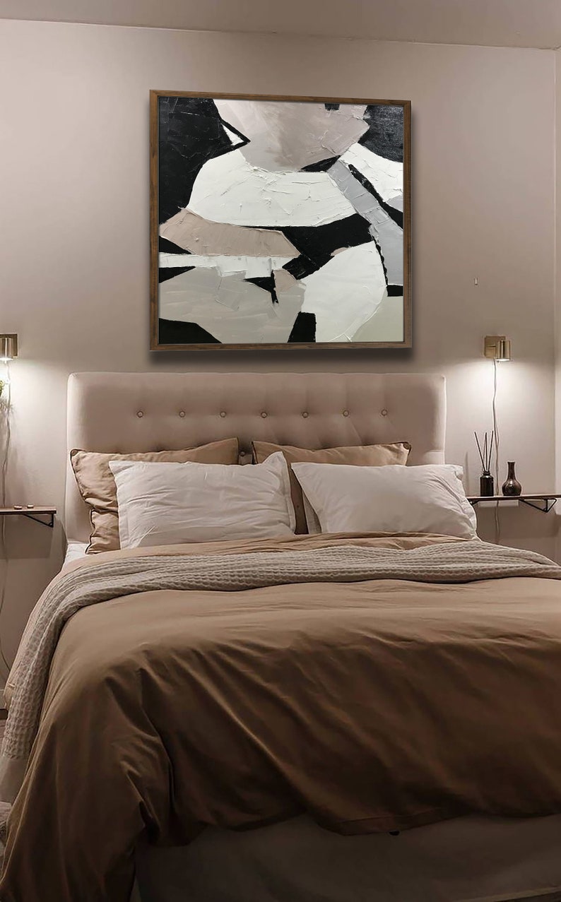 Large Abstract Painting Beige 3D Texture Painting White - Etsy