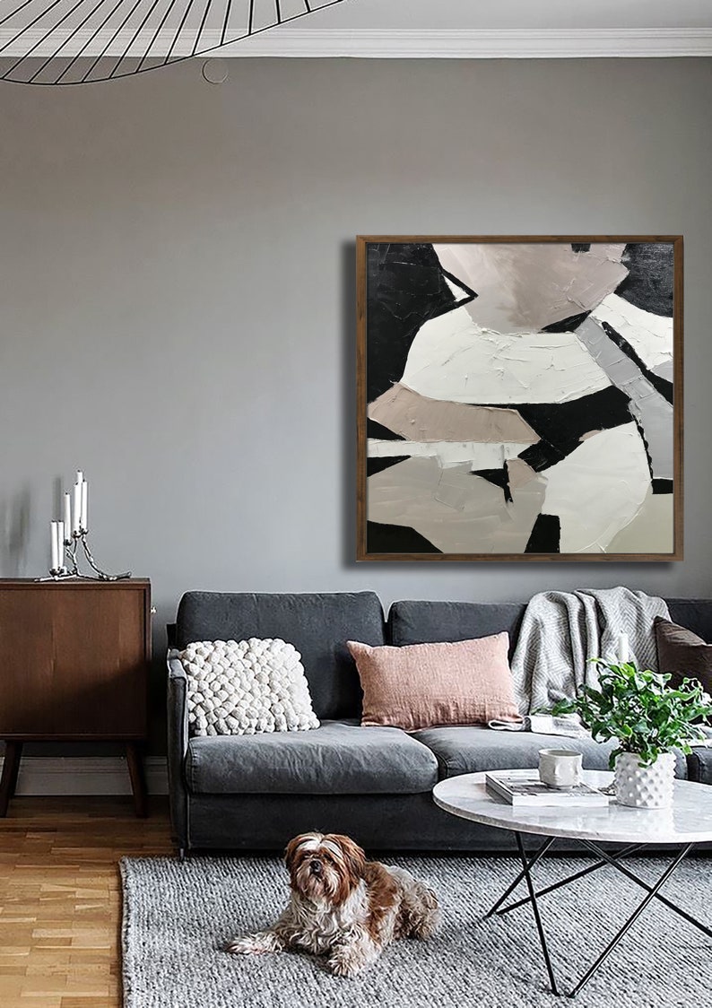 Large Abstract Painting Beige 3D Texture Painting White - Etsy