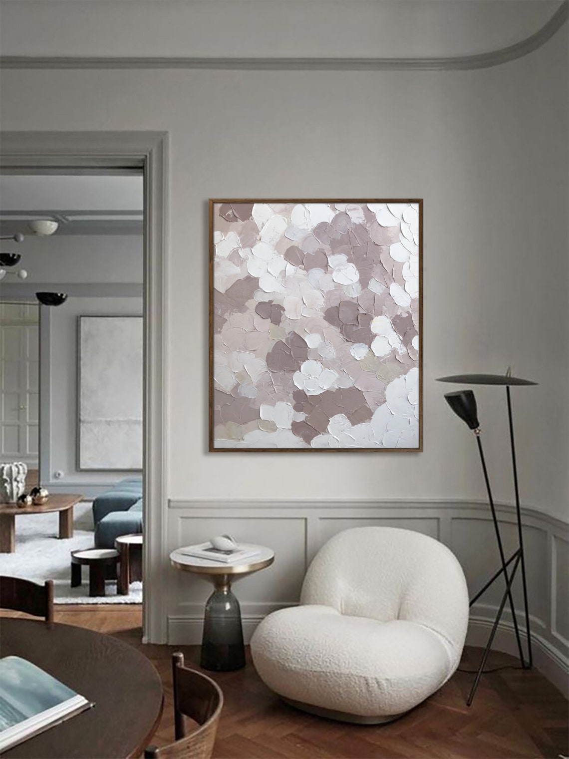 Big Beige Abstract Painting Beige Texture Painting Light - Etsy