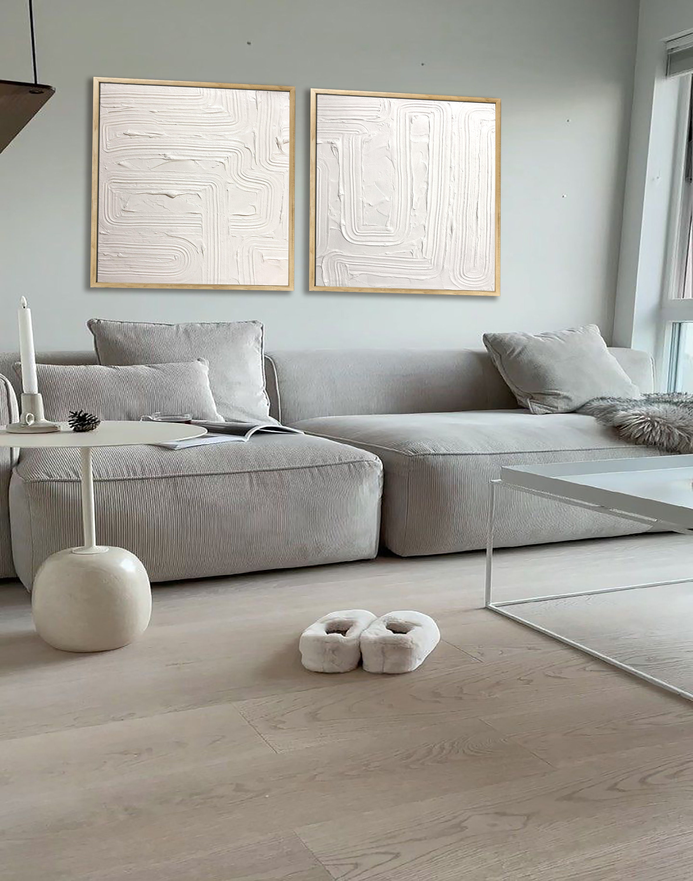 Set of 2 Plaster Art White Plaster Art New Minimalist - Etsy