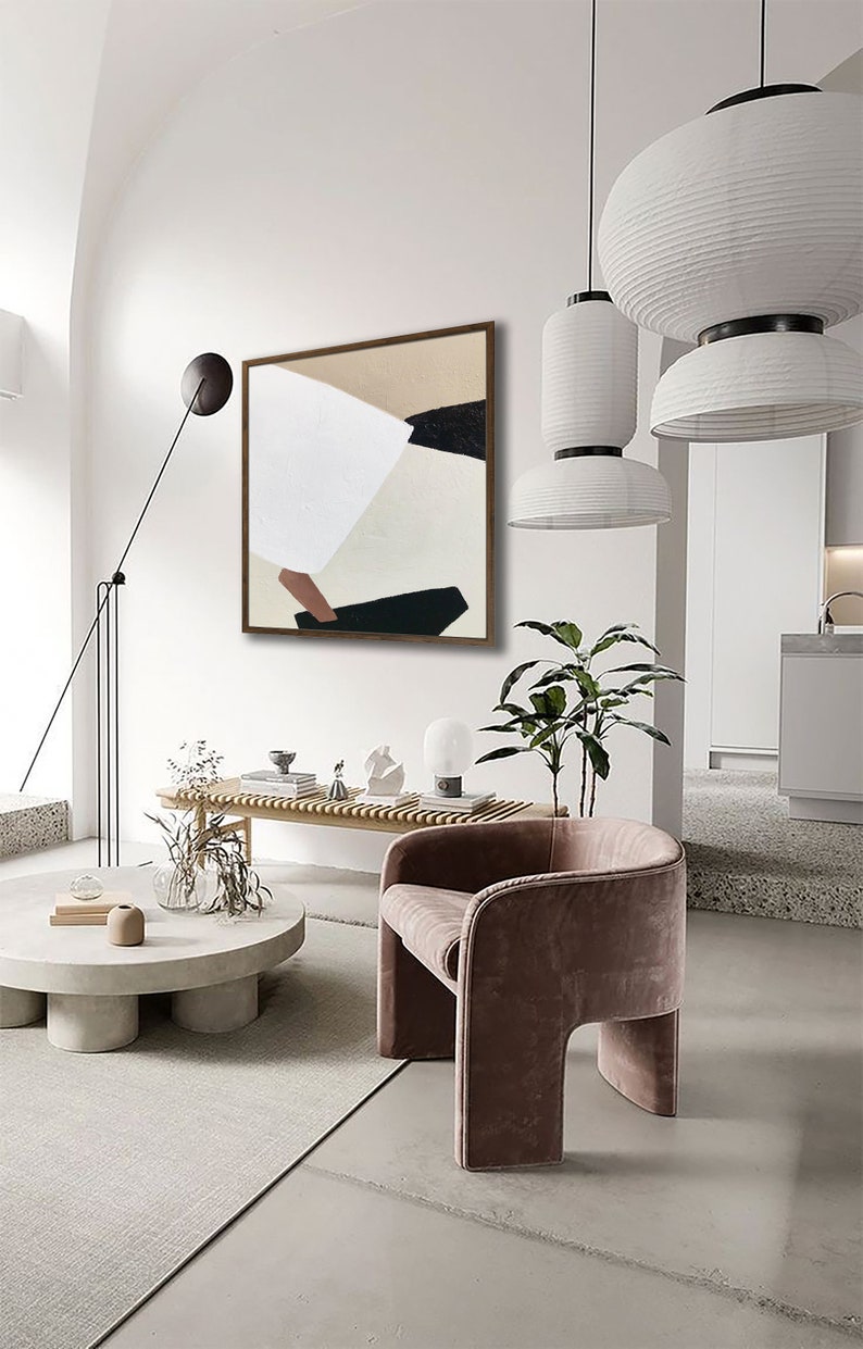 Large Abstract Painting Beige 3D Texture Painting White - Etsy