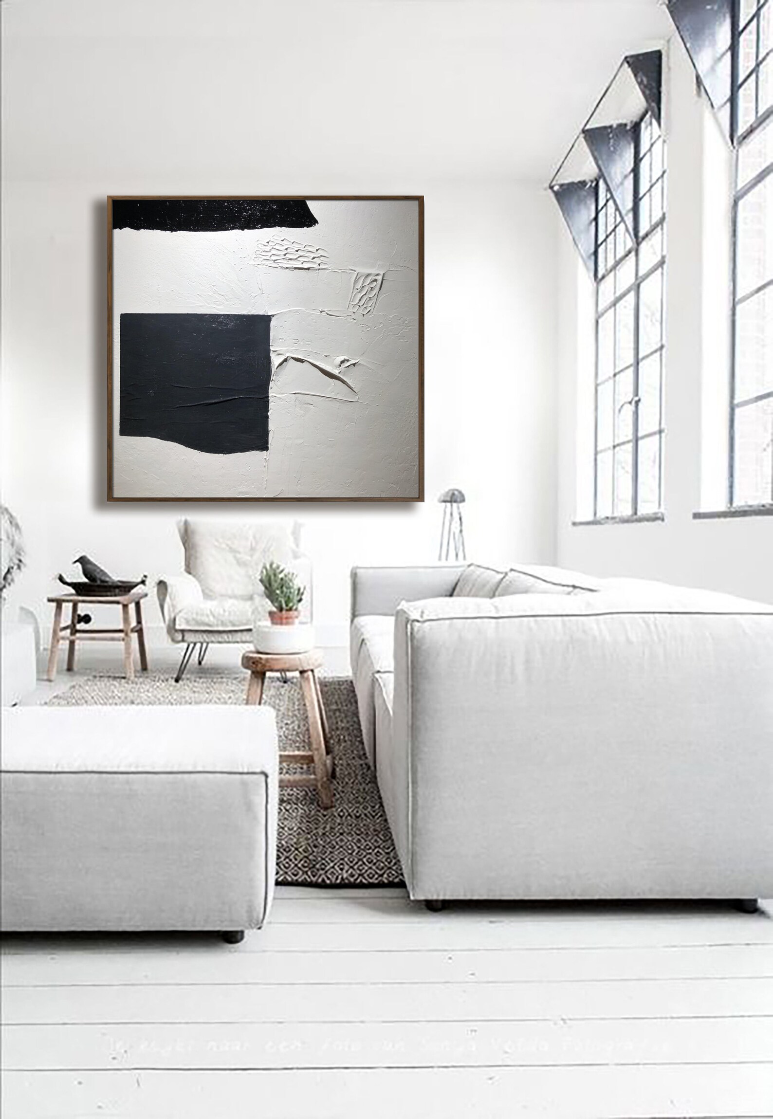 Large-scale Abstract Painting White 3D Texture Painting - Etsy