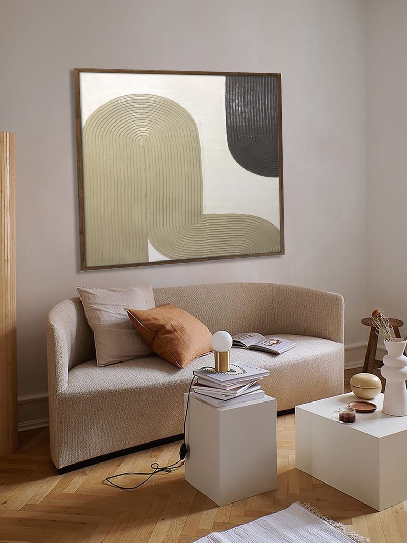 Minimalist Plaster Art Light Brown Plaster Art New Scandinavian Minimal ...