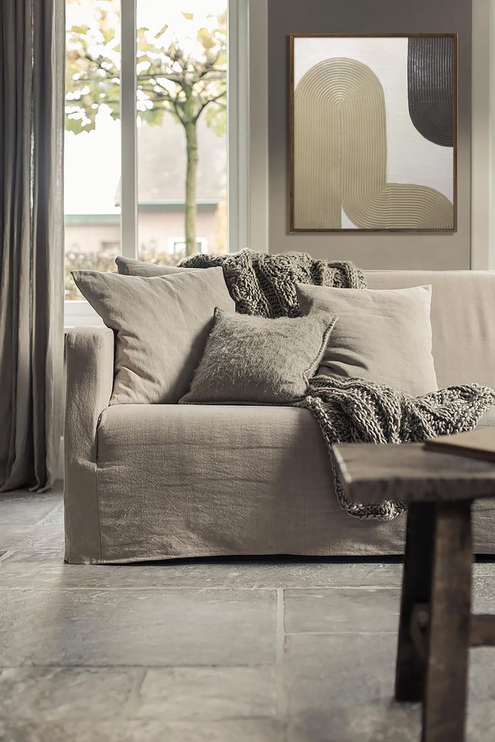 Minimalist Plaster Art Light Brown Plaster Art New Scandinavian Minimal ...