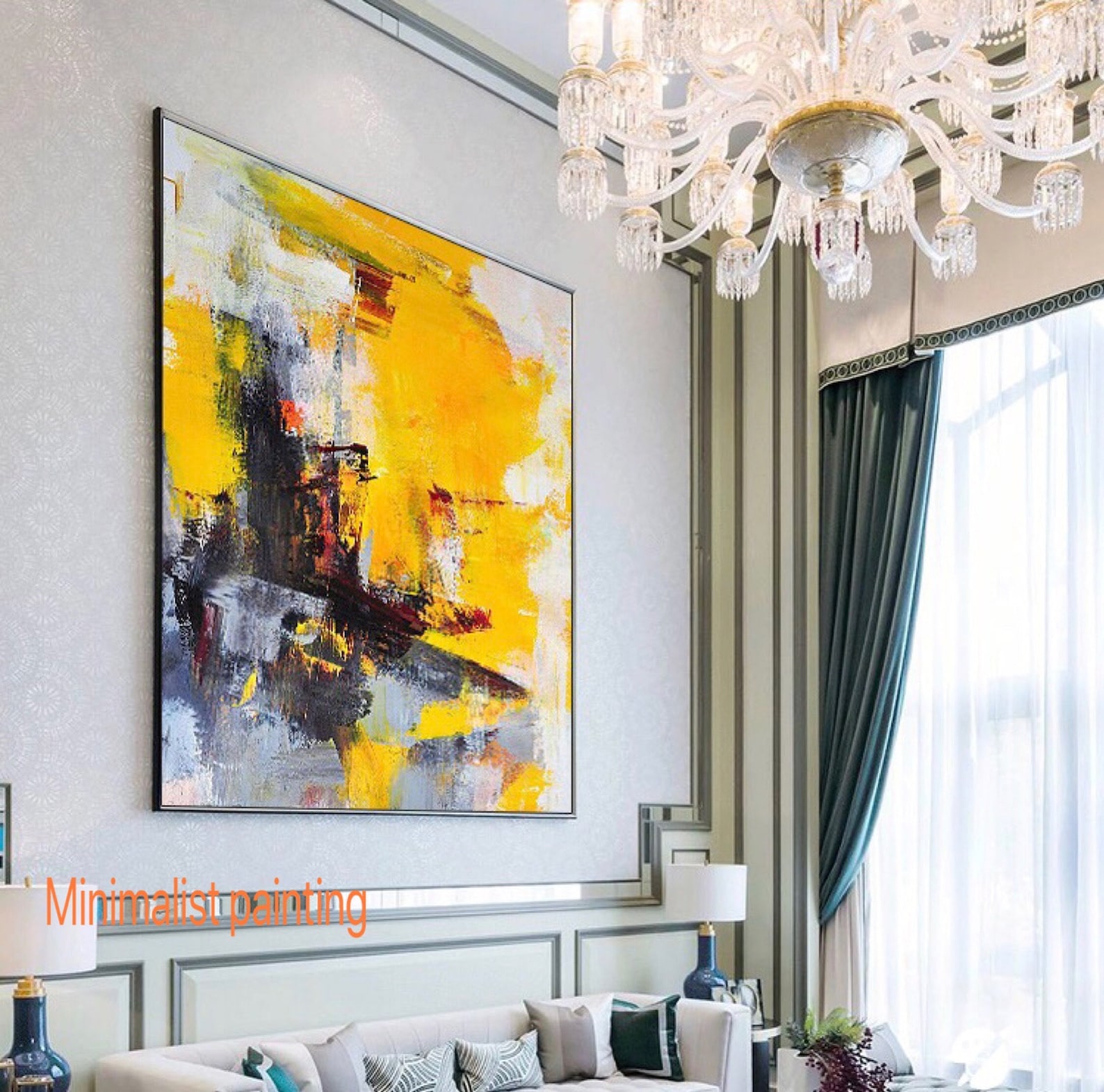 Abstract Art Large Original Yellow Abstract Painting - Etsy