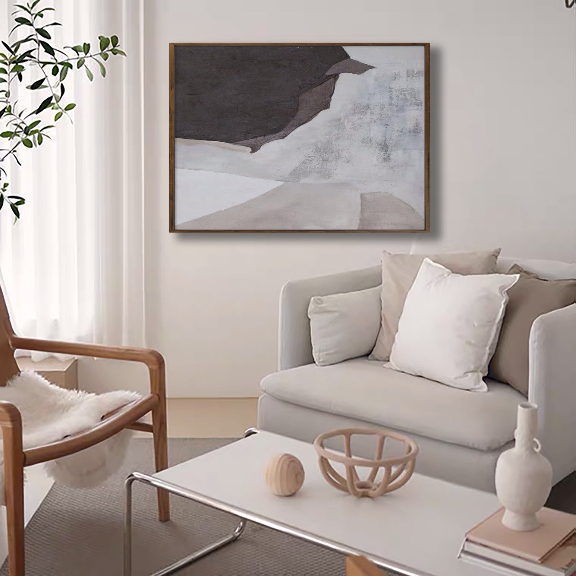 Large Abstract Grey Paintingoversized Abstract Art | Etsy