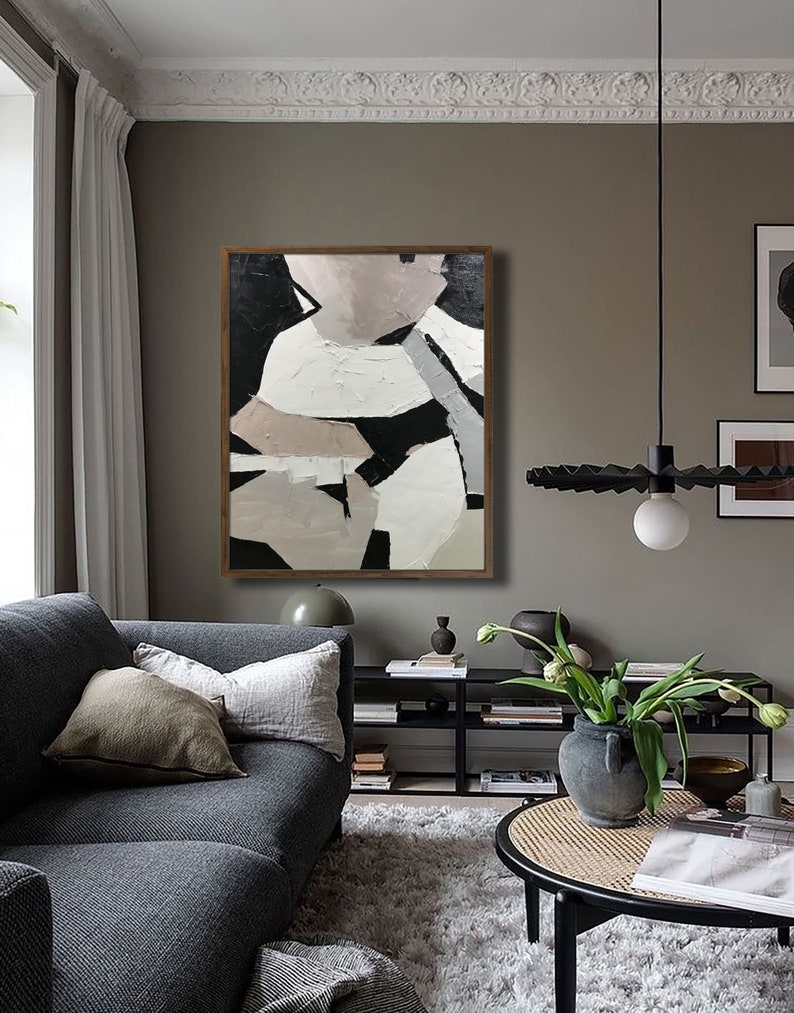 Large Abstract Painting Beige 3D Texture Painting White - Etsy