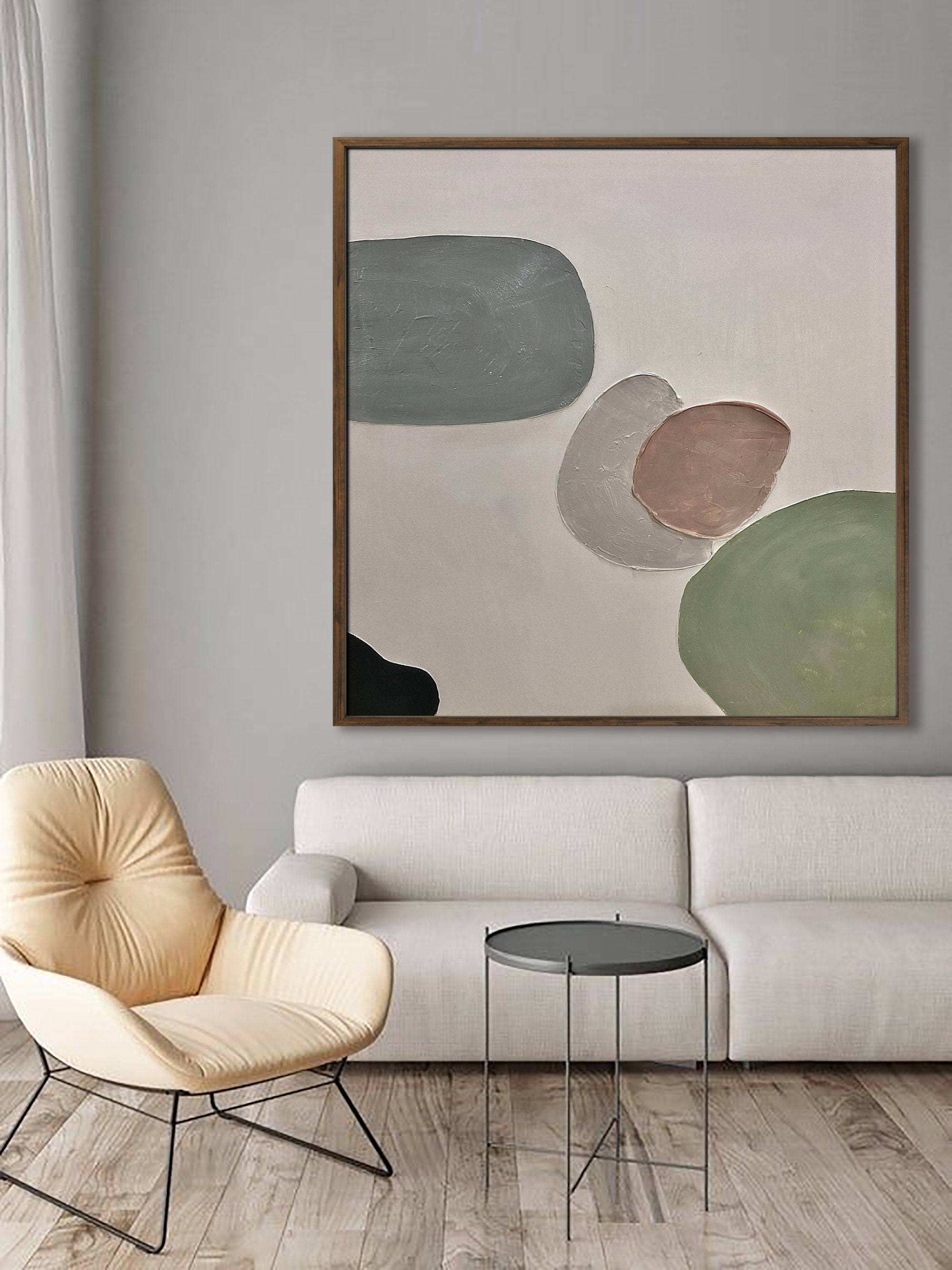 Oversized Beige Abstract Painting: 3D Textured Minimalist Art - Etsy