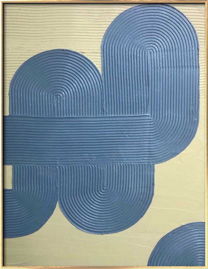 Minimalist Plaster Strong Art Light Navy Blue Plaster Art - Etsy